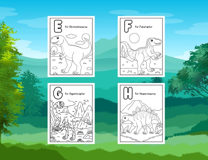 Dinosaur Alphabet Coloring Pages Kids Printable Coloring Sheets ...