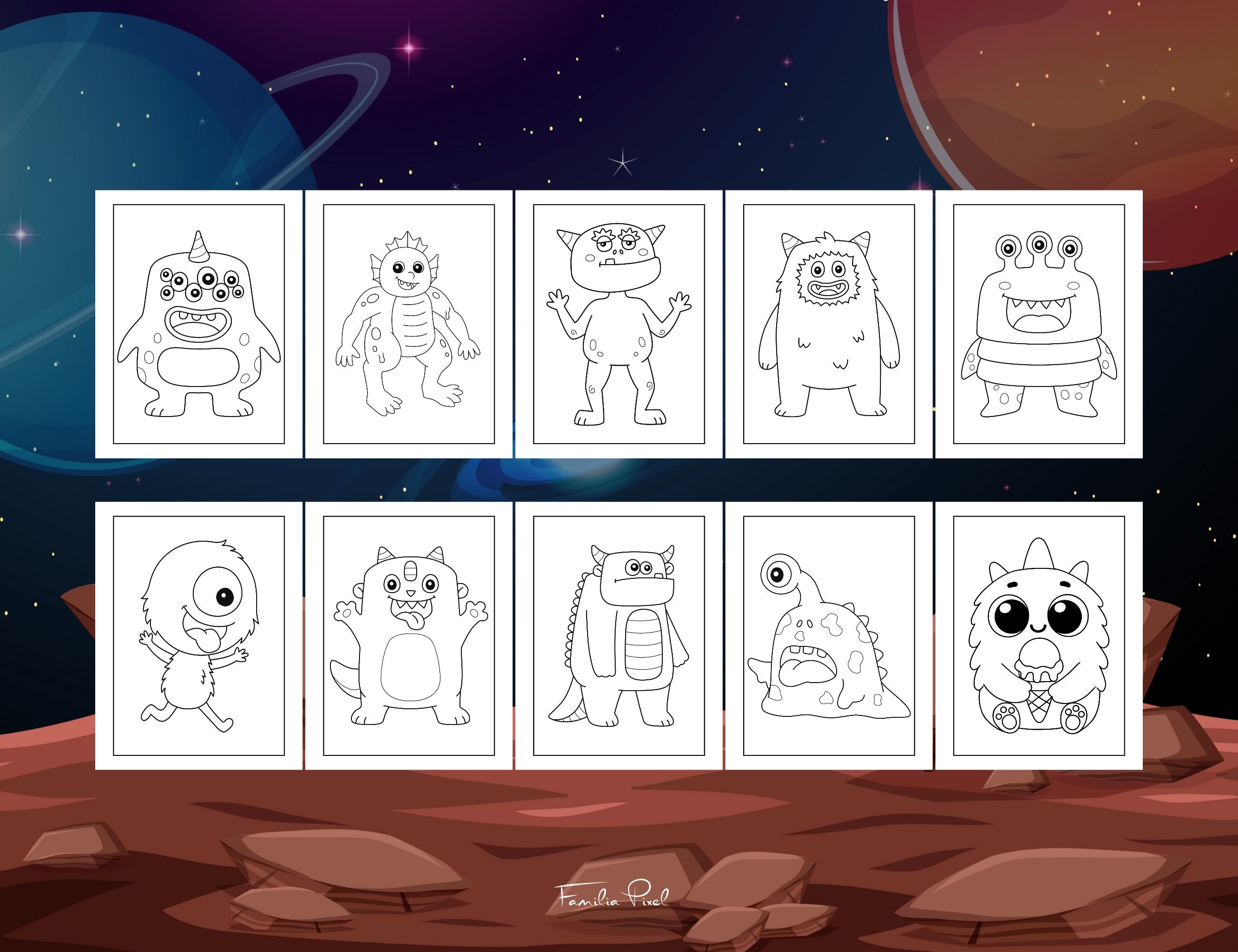 Alien-monster Coloring Pages | Fun and Creative Printable Art for Kids ...