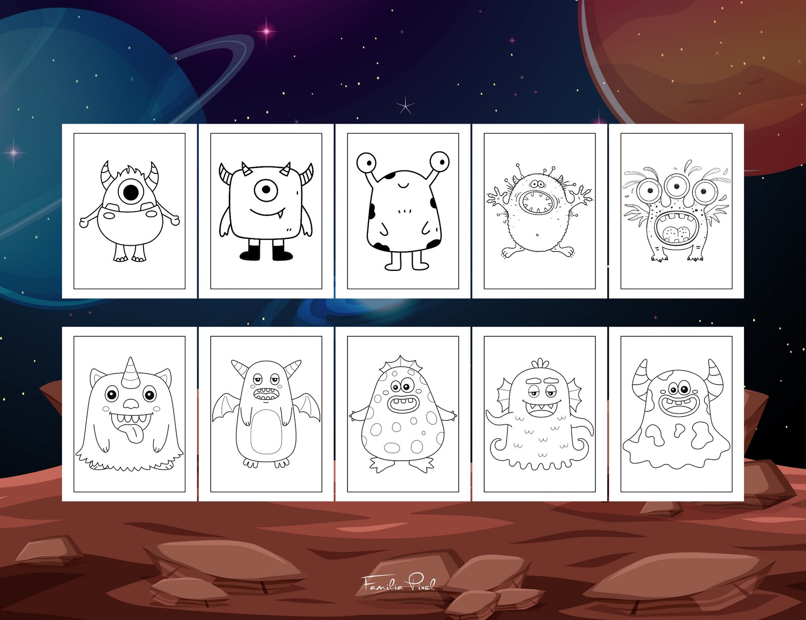 Alien-monster Coloring Pages | Fun and Creative Printable Art for Kids ...