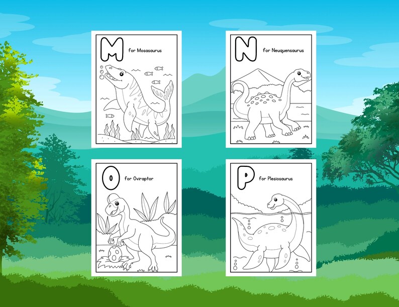 Dinosaur Alphabet Coloring Pages Kids Printable Coloring Sheets ...