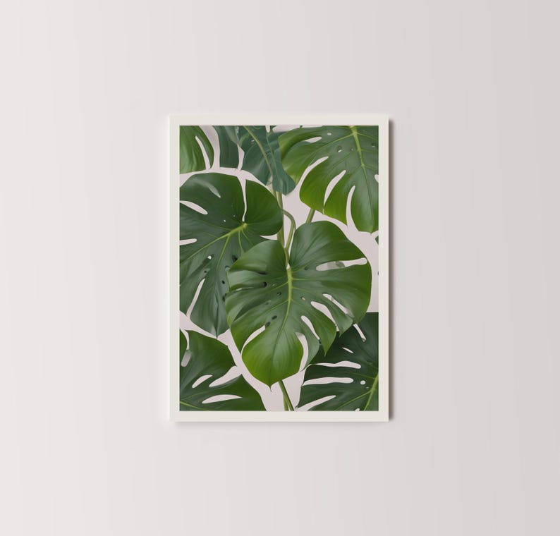 Set of 3 Monstera Leaf Posters, Tropical Jungle Home Decor, Triptych ...
