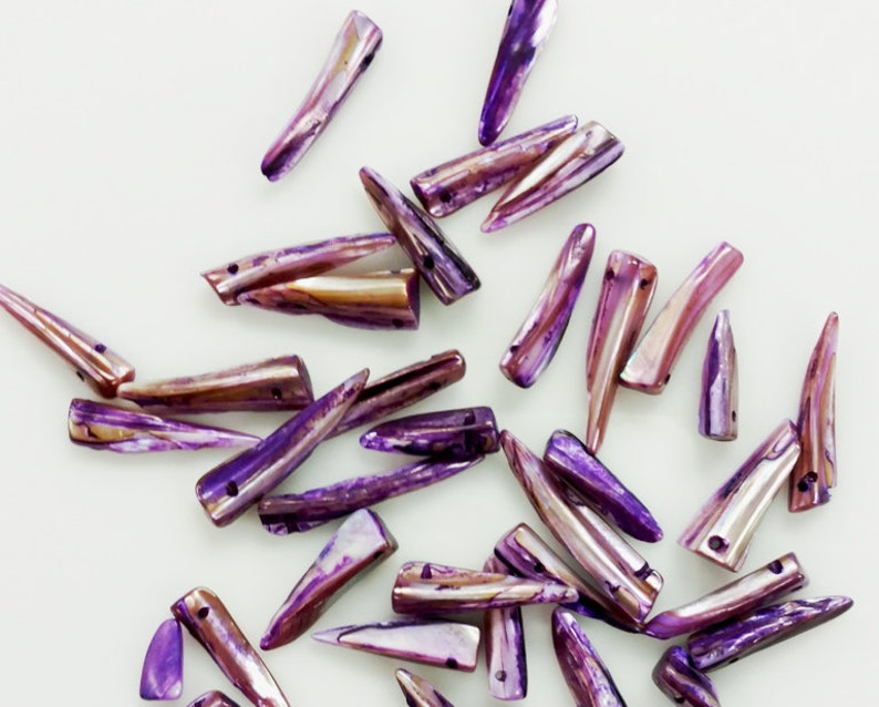 Purple Dyed Shell Spike Beads GM399 - Etsy