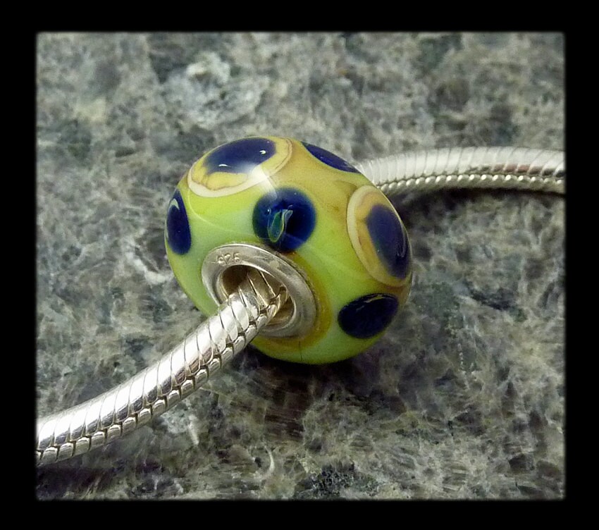 Handmade Lampwork European Charm Bracelet Bead With Sterling Silver ...