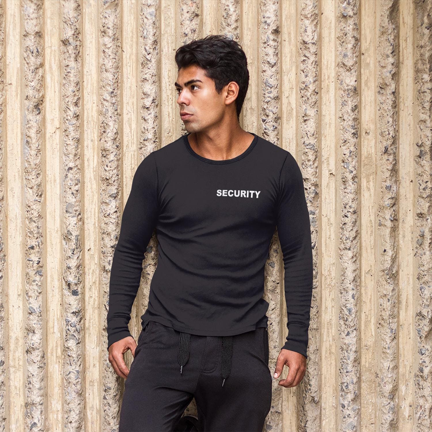 Security Long Sleeve Shirt: 2-sided Unisex Staff Tee,bodyguard T-shirt ...