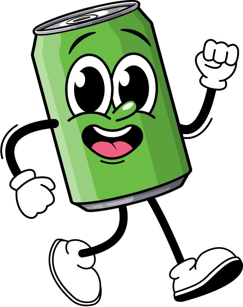 Cartoon Style Soda-pop Cans | Vector Graphics Bundle - Etsy