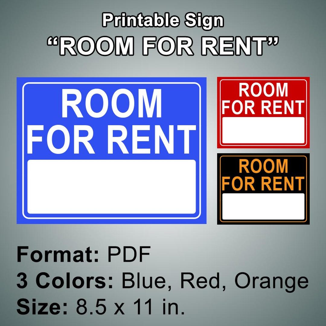 Printable Sign "room FOR Rent" | Digital File - Etsy