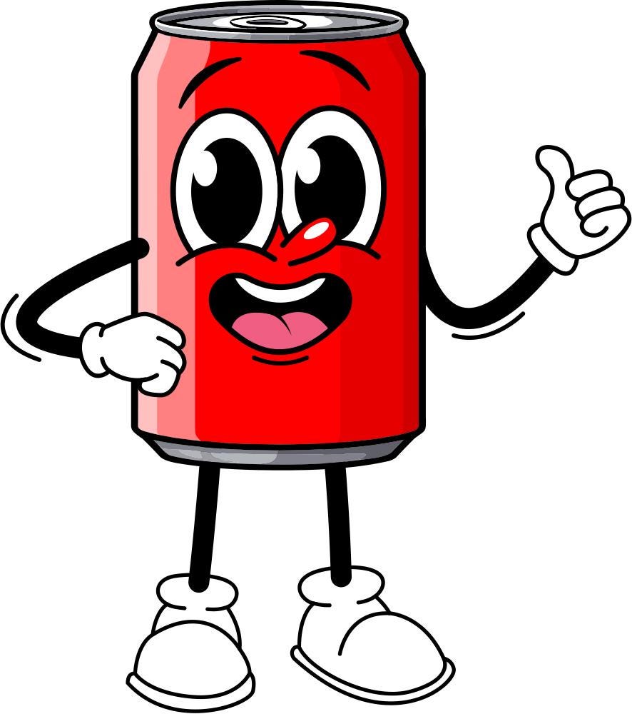 Cartoon Style Soda-pop Cans | Vector Graphics Bundle - Etsy