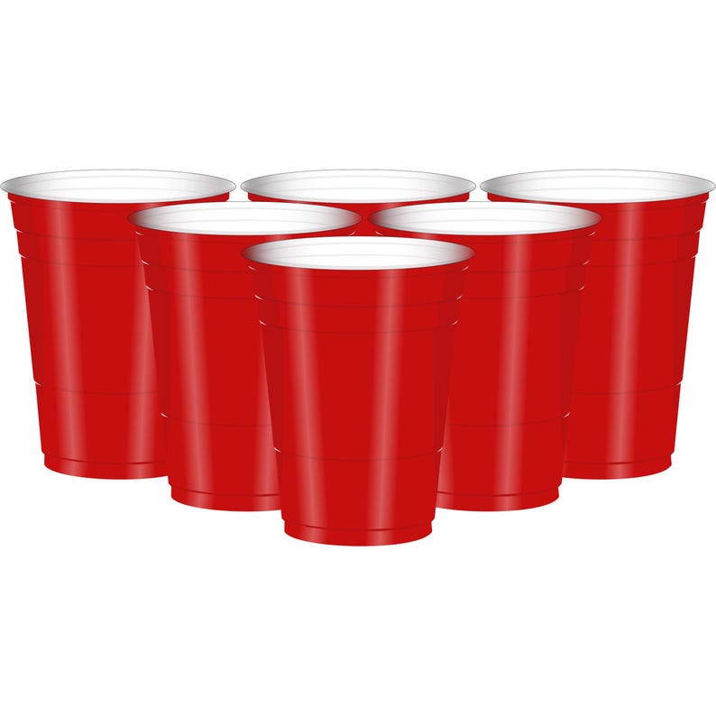 Red Plastic Cups | Transparent Background | Vector Graphics - Etsy Canada