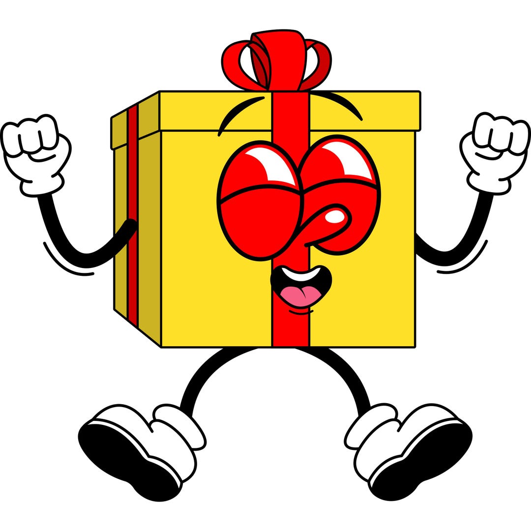 Cartoon Style Gift Box | Vector Graphics Bundle - Etsy