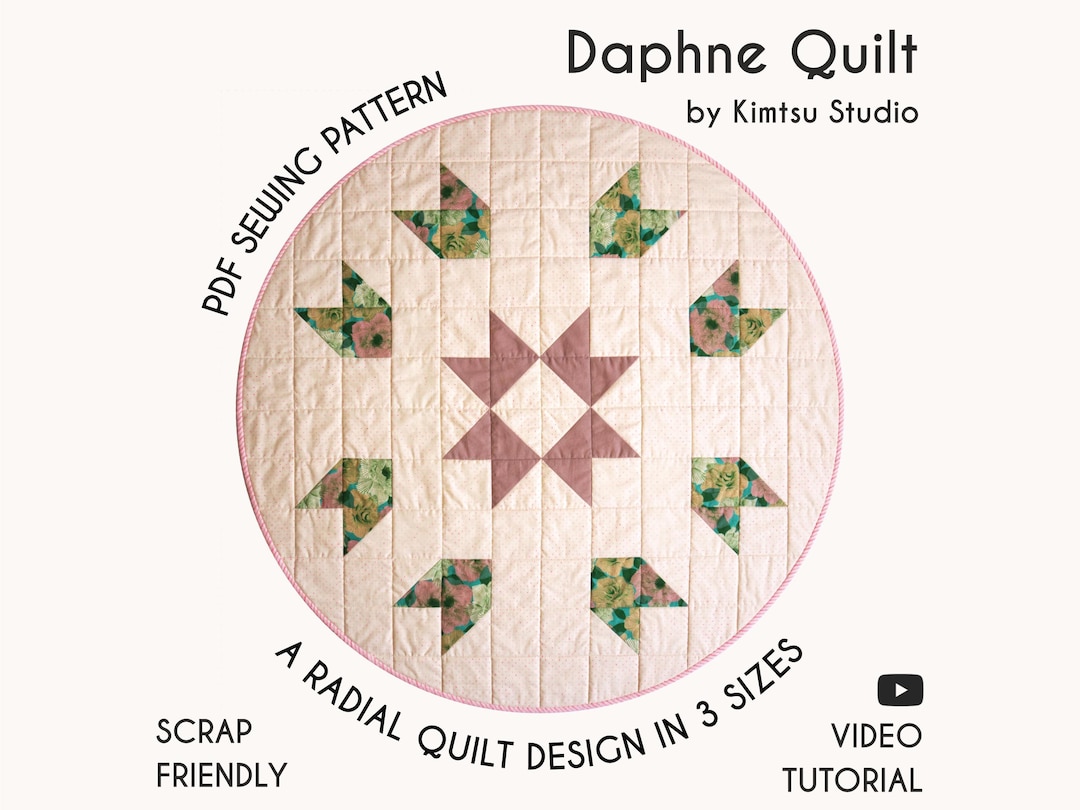 Daphne Quilt PDF Sewing Pattern : Digital Download, Lap Quilt, Quilted Placemat, Picnic Blanket ...