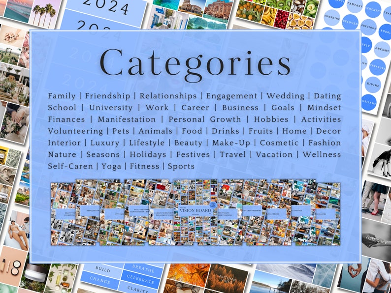 Printable Vision Board Kit for Women | 2025-2026 Goals, Affirmations ...