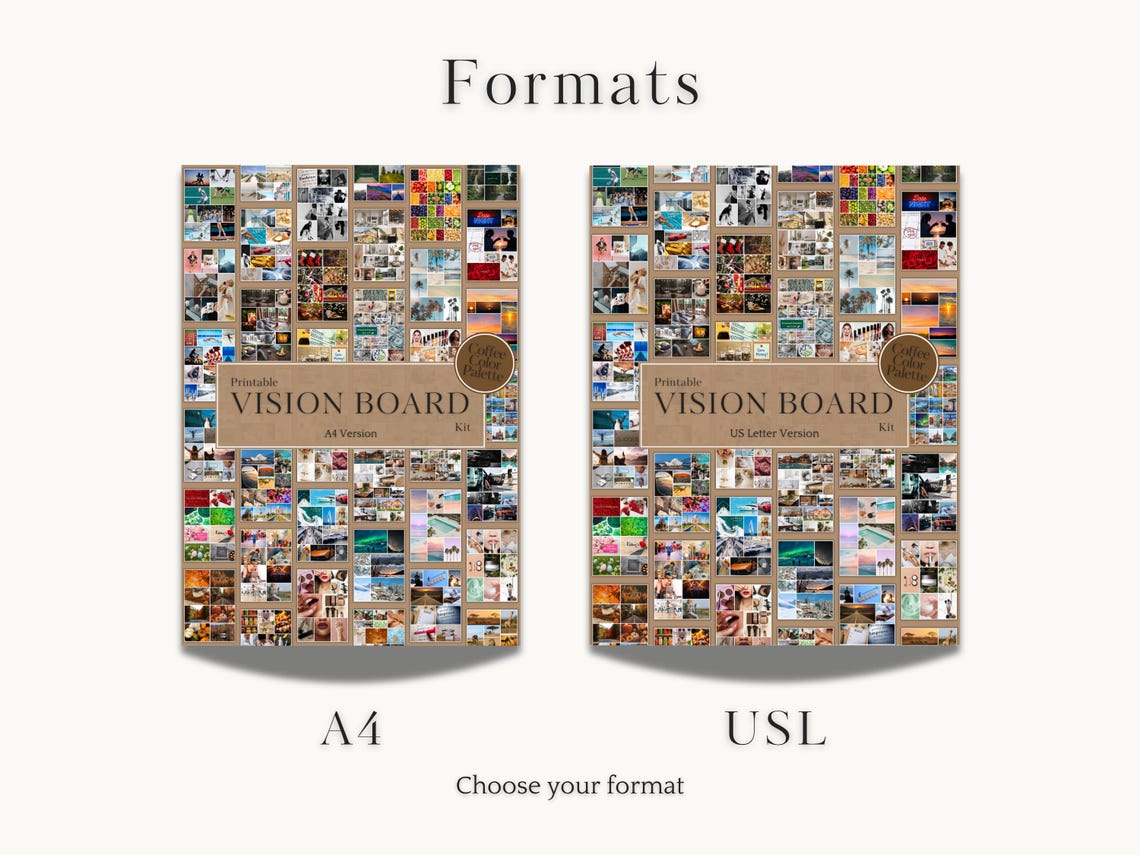 2026 Vision Board Kit Coffee - Printable PDF With 1,259+ Images ...