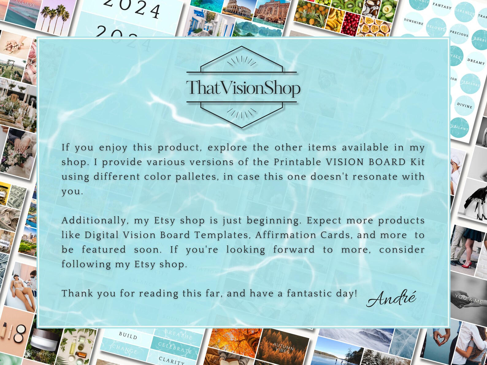 Printable Vision Board PDF Kit for Women 2024 / 2025 Inspiring Images ...