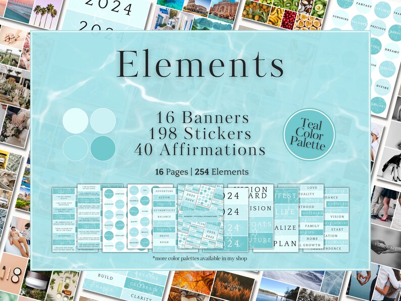 Printable Vision Board PDF Kit for Women 2024 / 2025 Inspiring Images ...