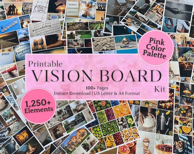 2024 Vision Board Kit Bundle, Manifesting, Motivational, Affirmations ...