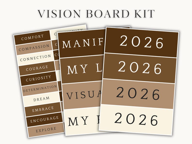 2026 Vision Board Kit Coffee - Printable PDF With 1,259+ Images ...