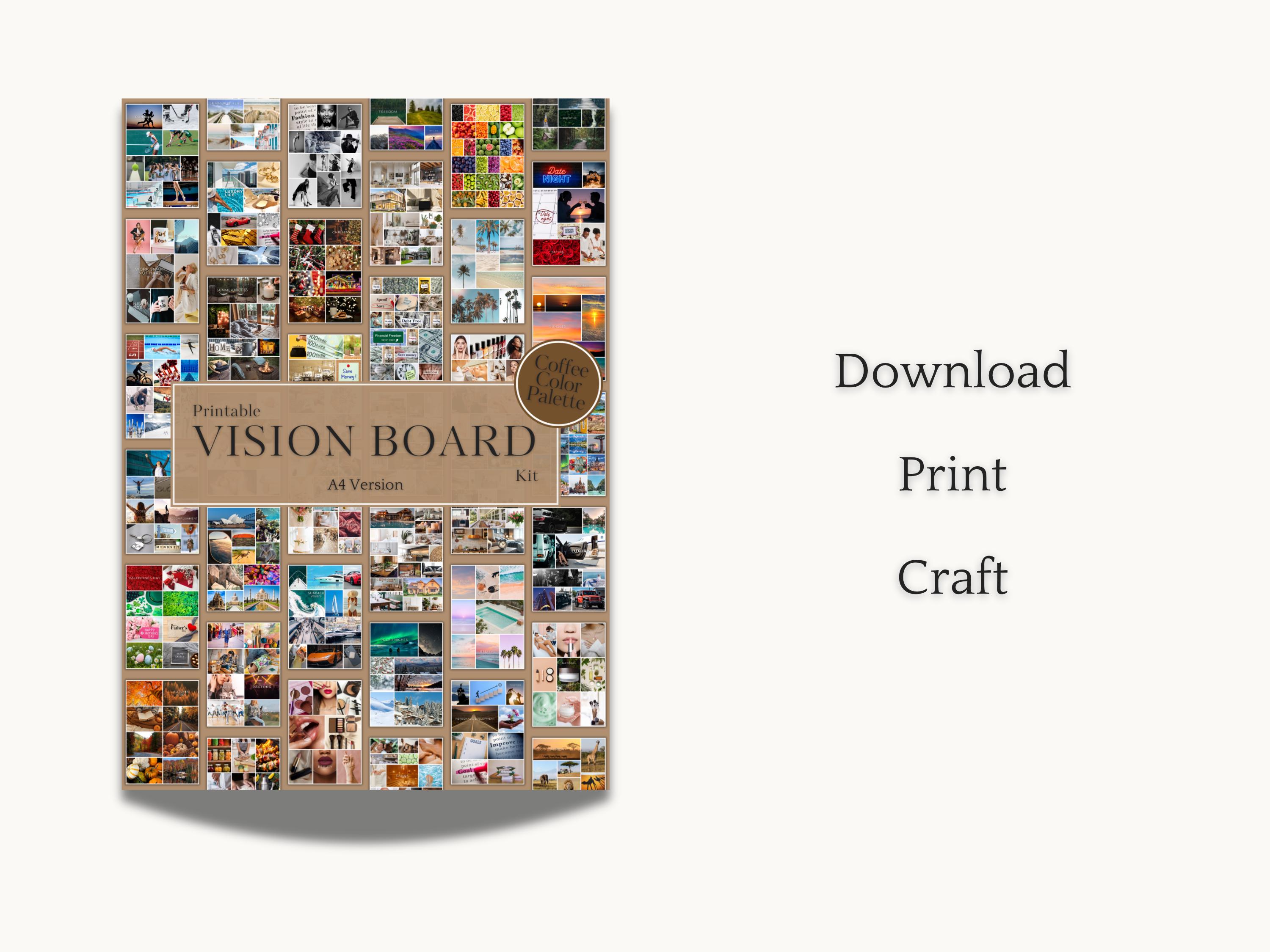 2026 Vision Board Kit Coffee - Printable PDF With 1,259+ Images ...