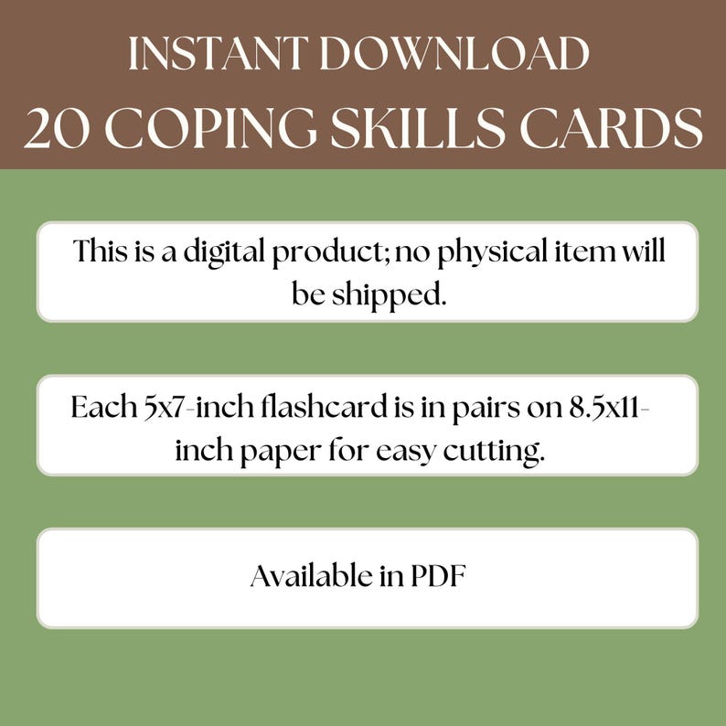 Coping Skills Cards, Coping Skills, Anxiety Coping Skills, Coping ...