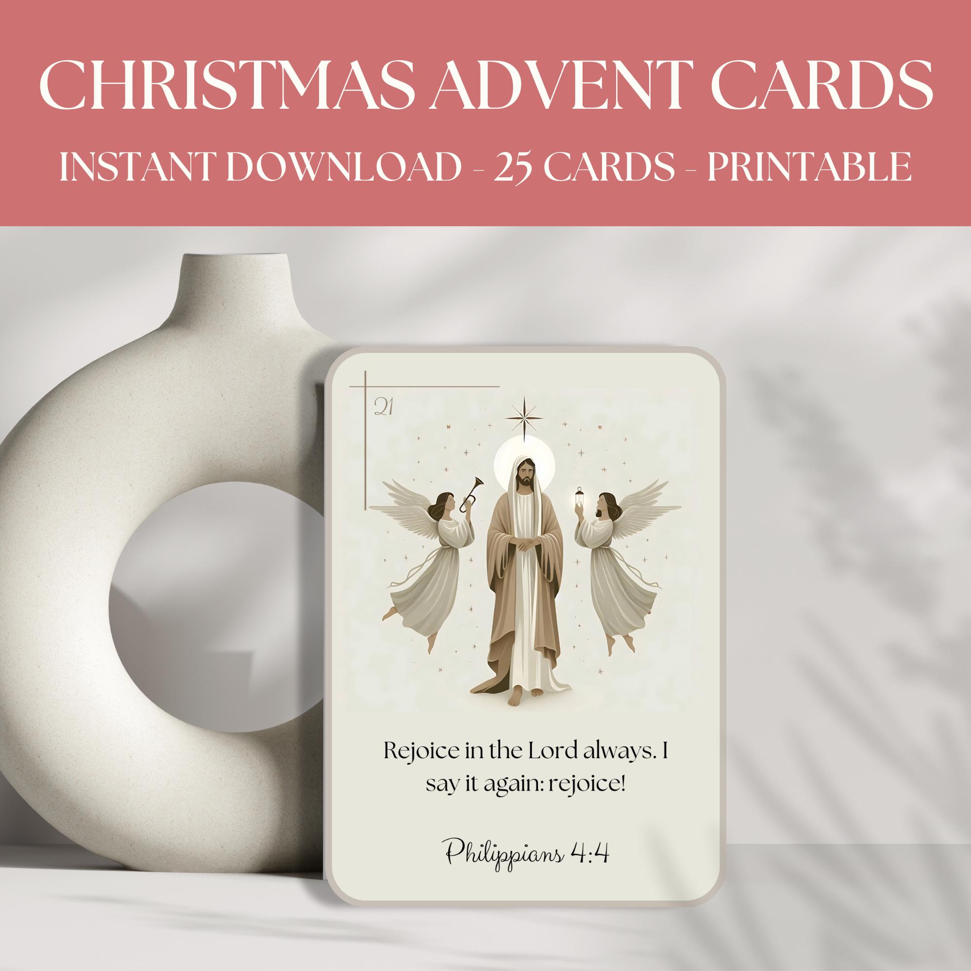 Christmas Advent Scripture, 25 Printable Cards, Advent Scripture Cards ...