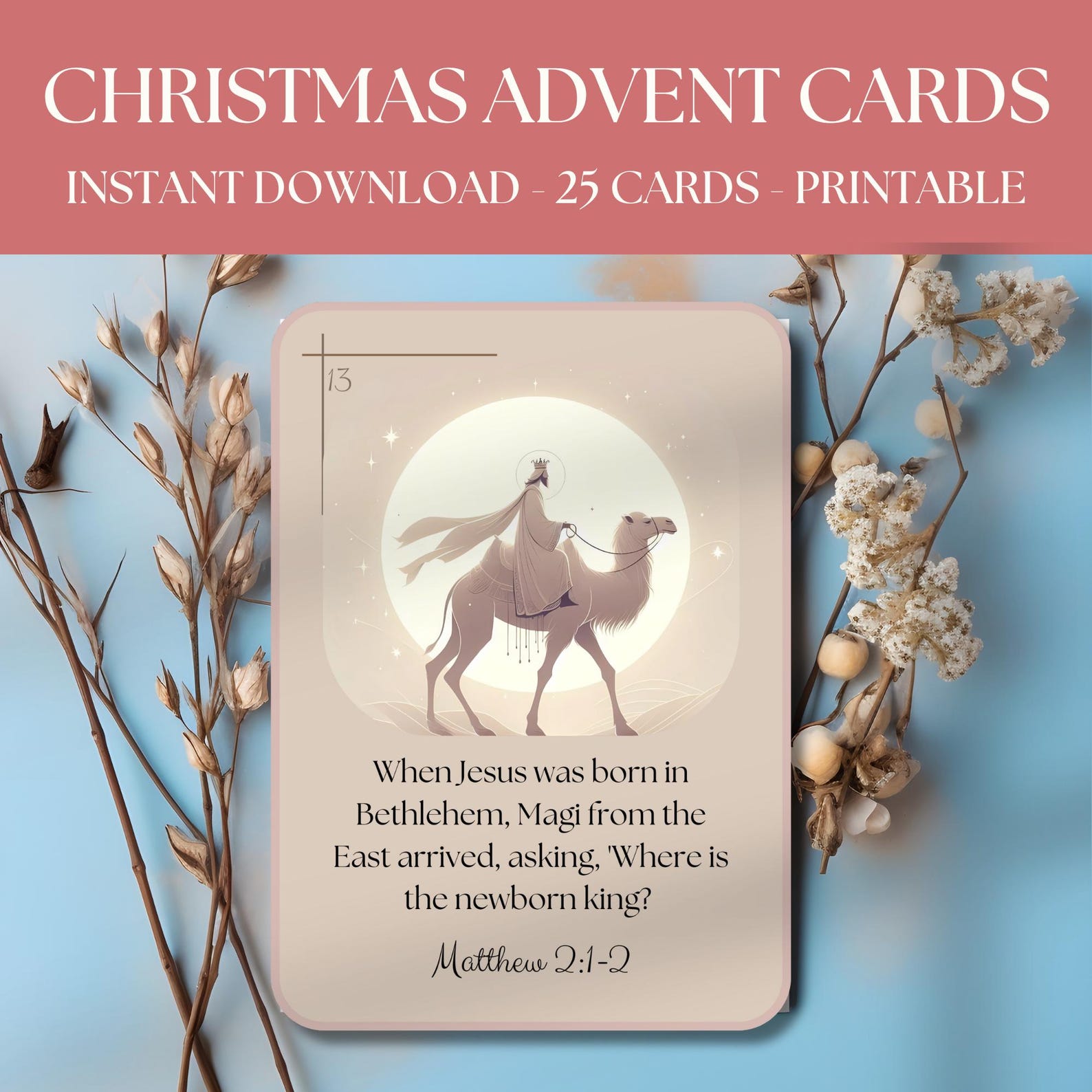 Christmas Advent Scripture, 25 Printable Cards, Advent Scripture Cards ...