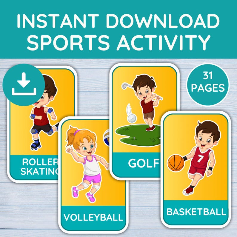 Kindergarten Sports Worksheets for Kids | 30-page Preschool Sports ...