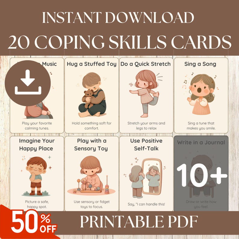 Coping Skills Cards, Coping Skills, Anxiety Coping Skills, Coping ...