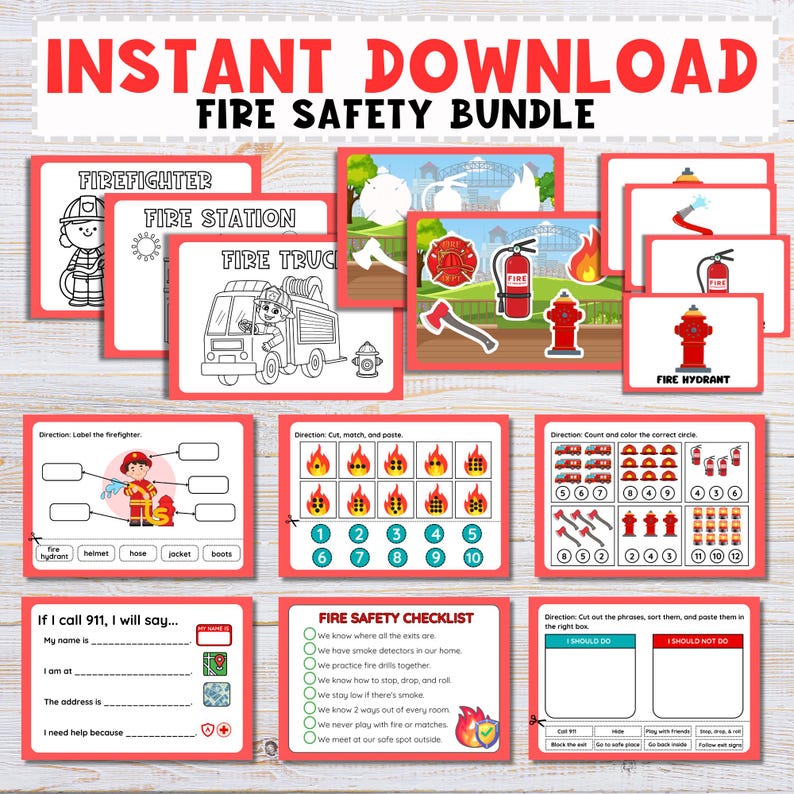 Fire Safety, Fire Safety Worksheets for Kids, Fire Prevention ...