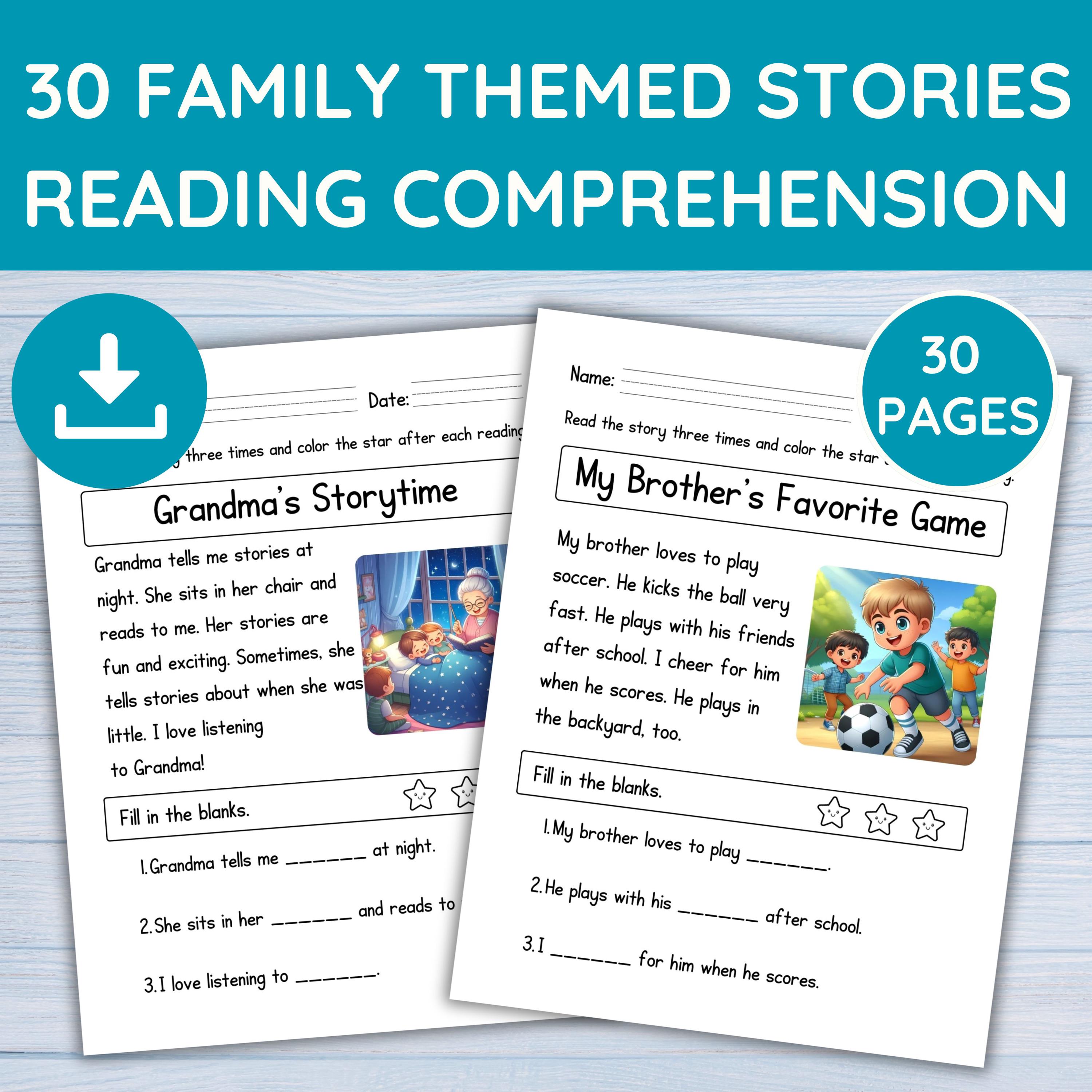 30 Family-themed Reading Comprehension Worksheet for Kids, Family ...