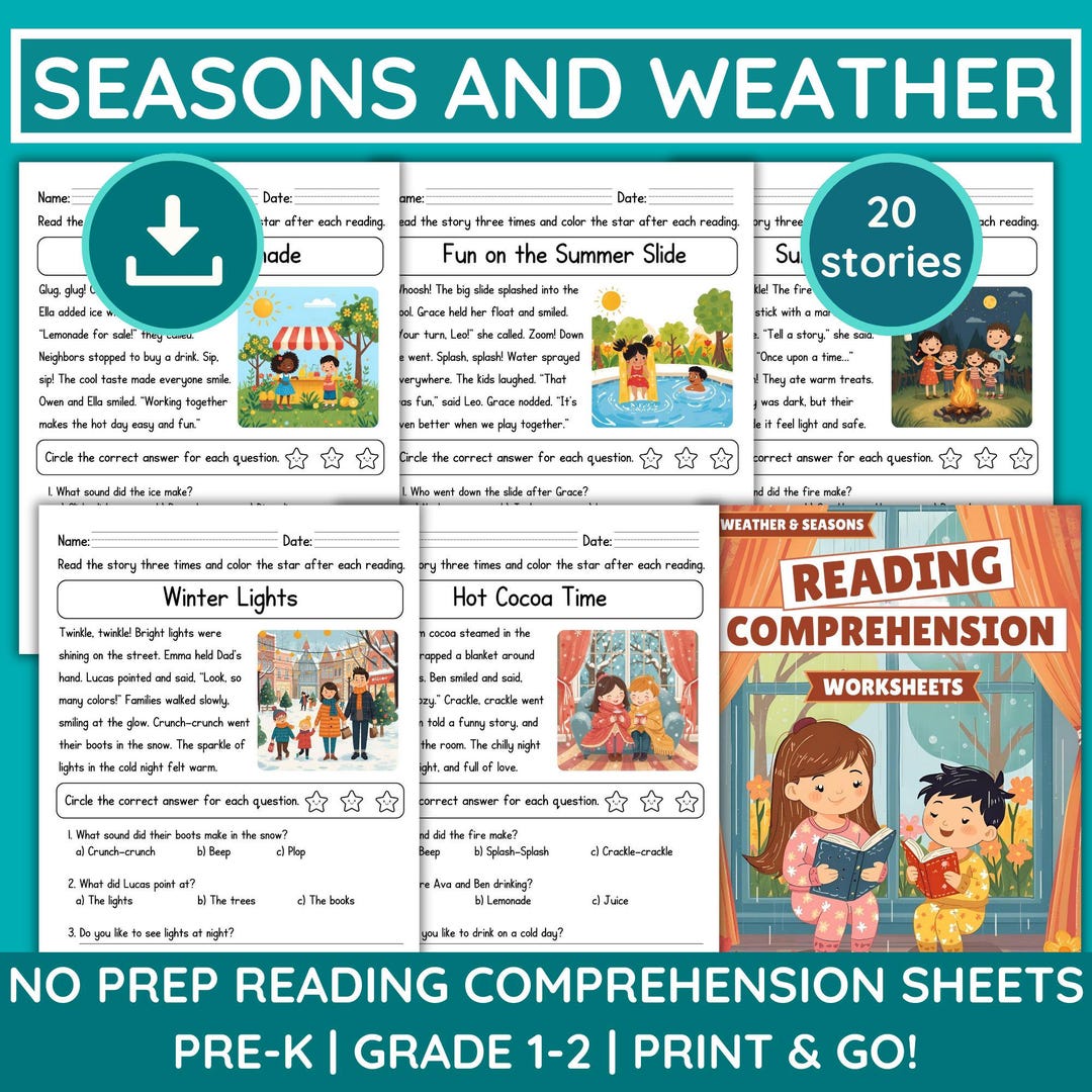 Weather & Seasons Reading Comprehension: Short Stories With Questions ...