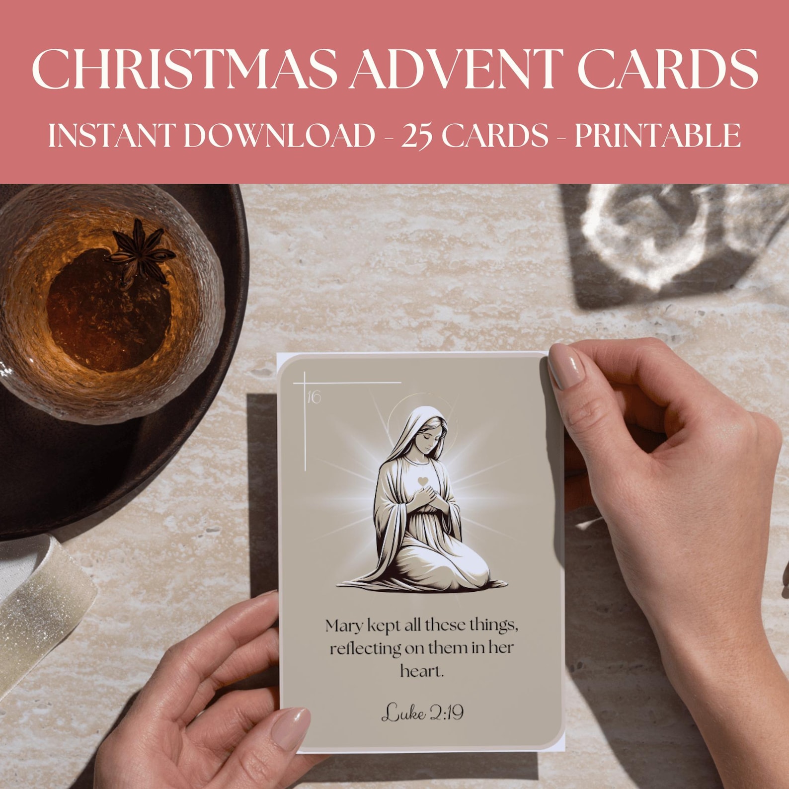 Christmas Advent Scripture, 25 Printable Cards, Advent Scripture Cards ...