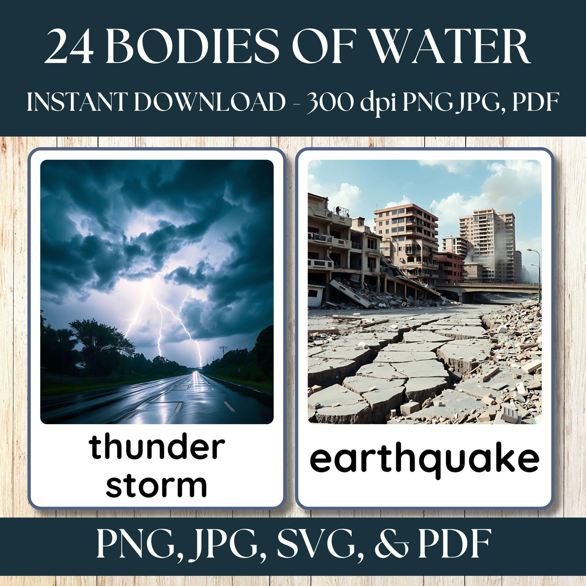 Natural Disasters Flashcards: Montessori Earth Science, Real Images ...