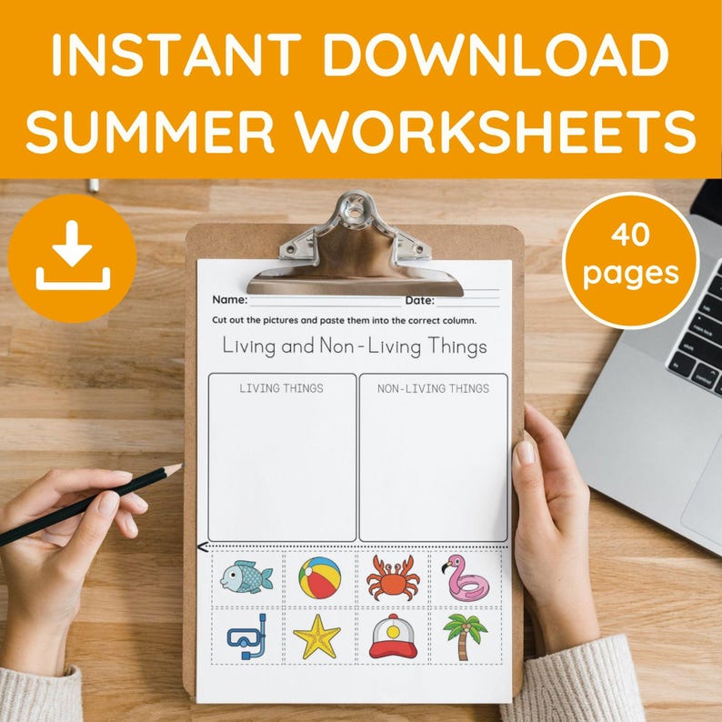 40 Pages Summer Preschool Worksheets Bundle, Kindergarten Printable ...