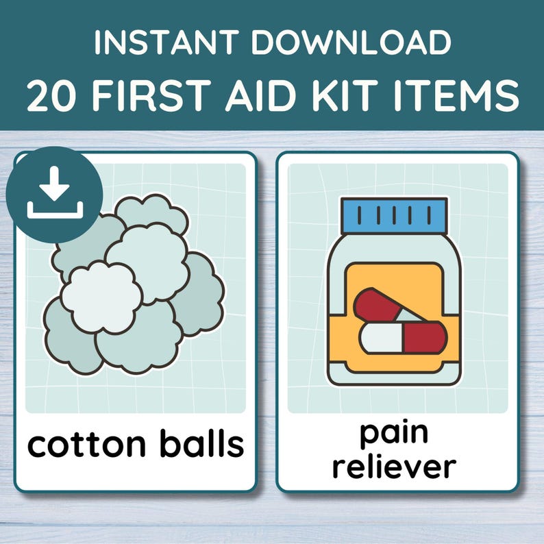 First Aid Flashcards for Kids: Montessori Safety Learning (printable ...