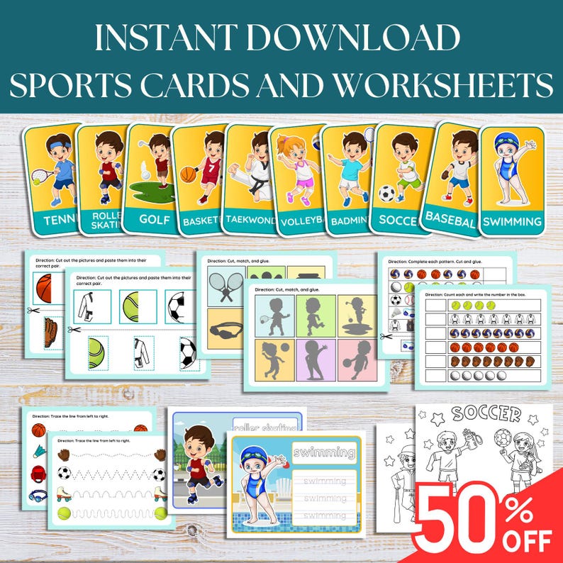 Interactive Sports Worksheets for Kids, Sports Preschool Learning ...