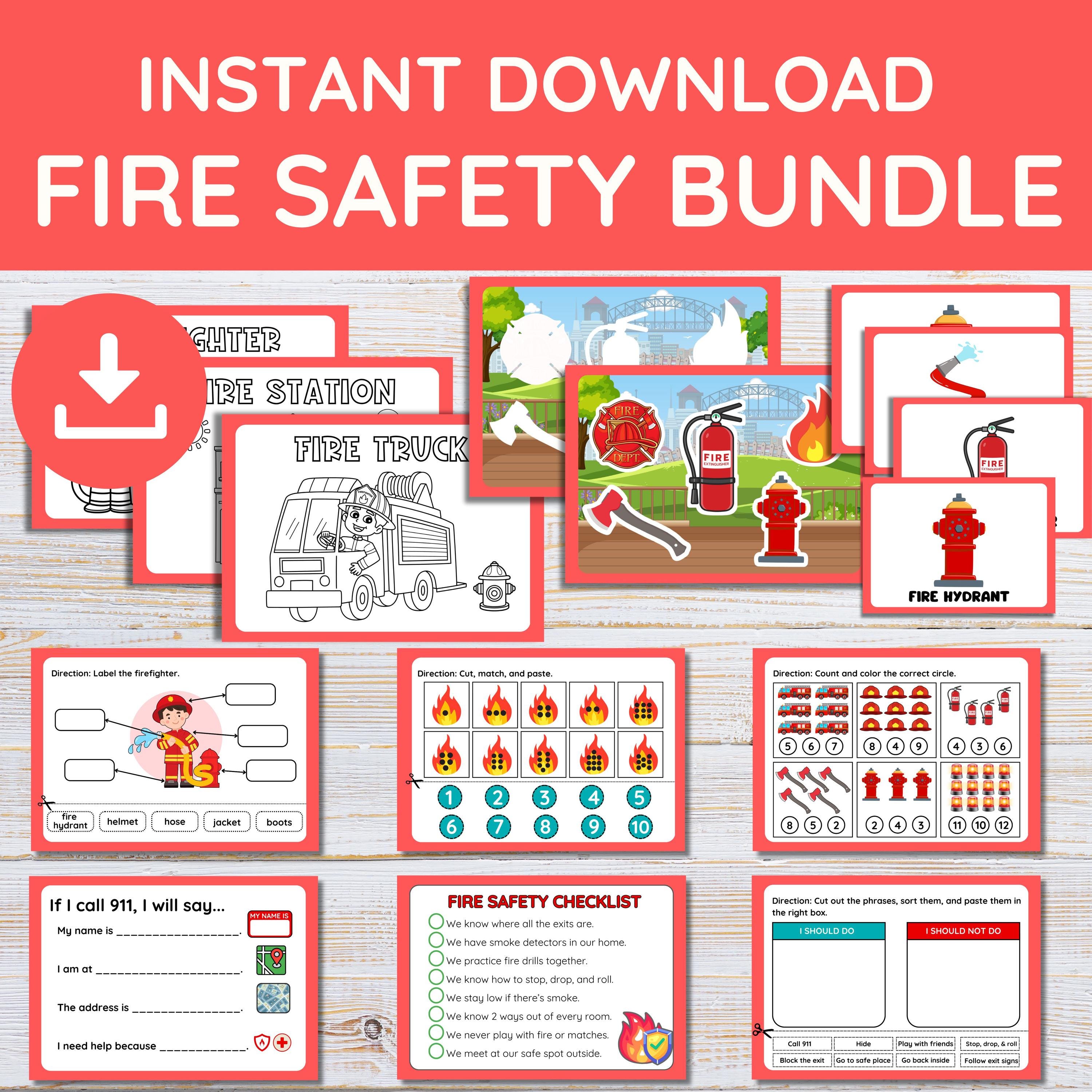 Fire Safety, Fire Safety Worksheets for Kids, Fire Prevention ...