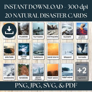 Natural Disasters Flashcards: Montessori Earth Science, Real Images ...