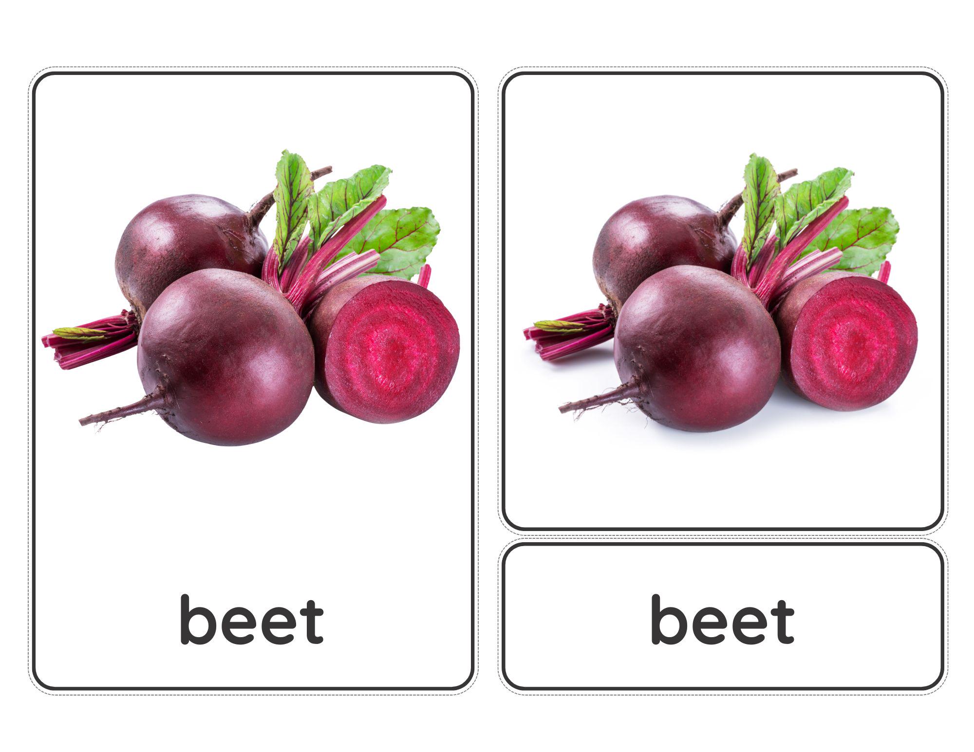 50 Montessori Vegetable Flashcards With Real Photos Printable 3-part ...