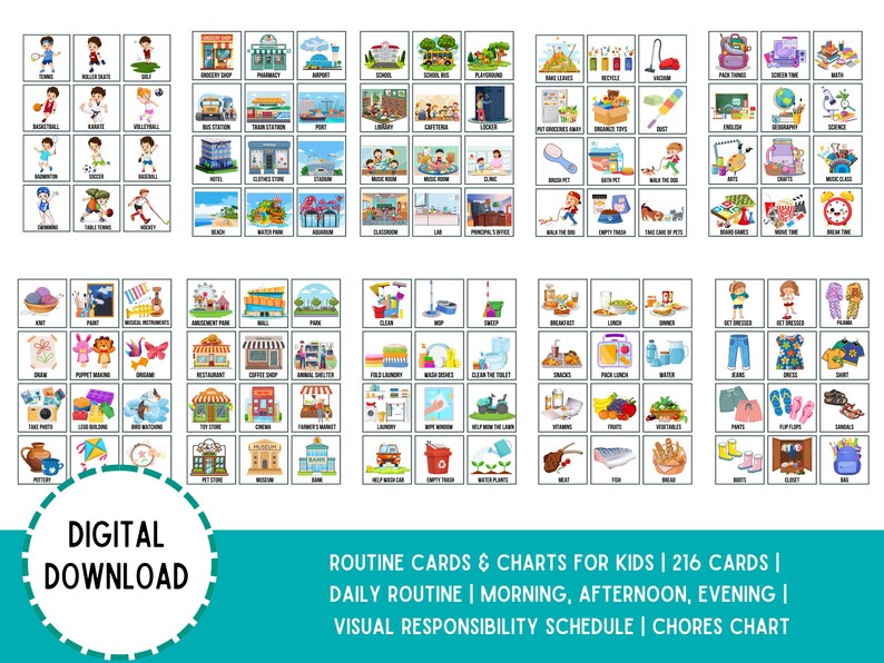 Routine Chart for Kids, Routine Chart, Routine, Daily Routine, Daily ...