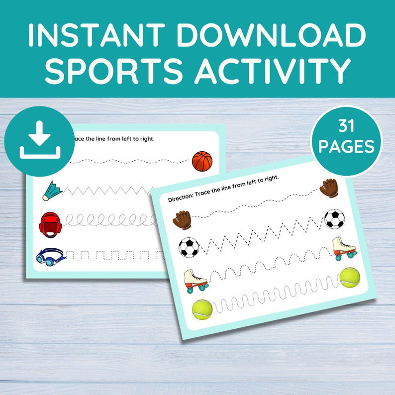Kindergarten Sports Worksheets for Kids | 30-page Preschool Sports ...
