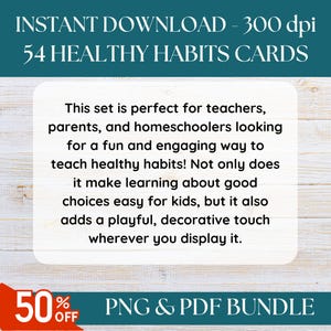 Healthy Habits Flashcards for Kids, Healthy Habits, Healthy Routine ...