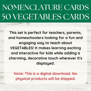 50 Montessori Vegetable Flashcards With Real Photos Printable 3-part ...