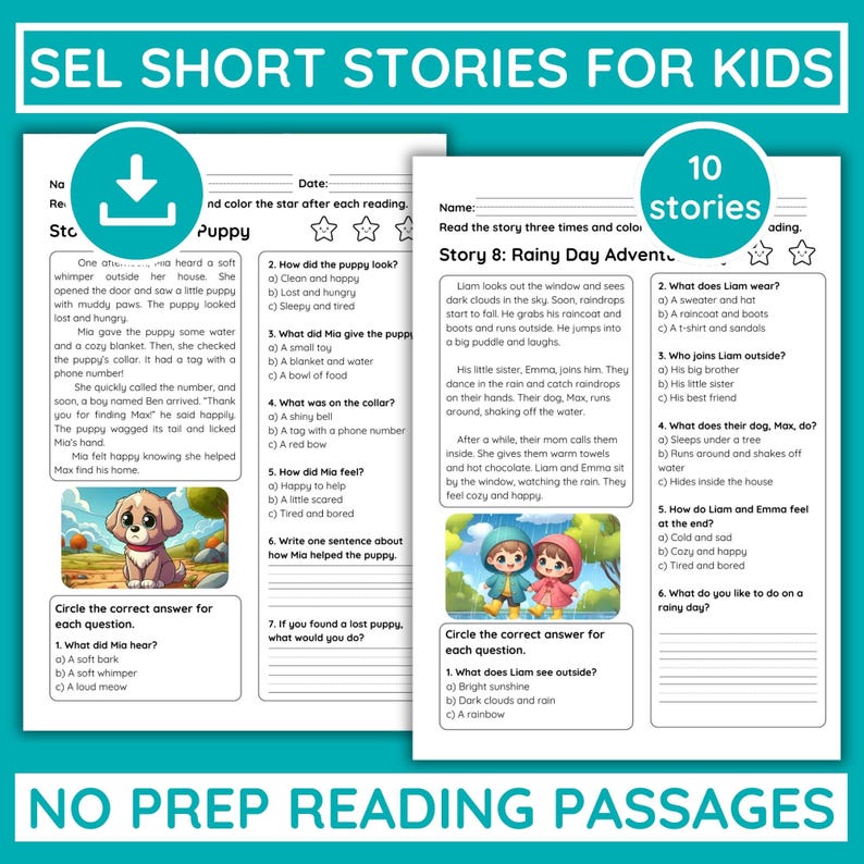 Grade 1-2 Reading Comprehension Worksheets: Short Stories & Questions ...