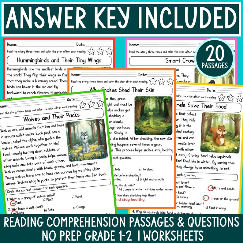 All About Animals and Habitats Reading Comprehension Passages and ...