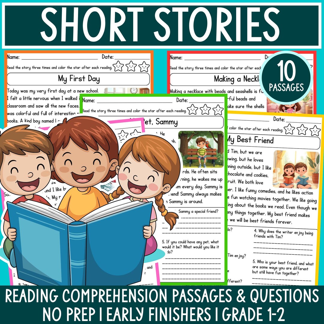 No Prep Short Stories With Comprehension Questions | Reading Passages ...