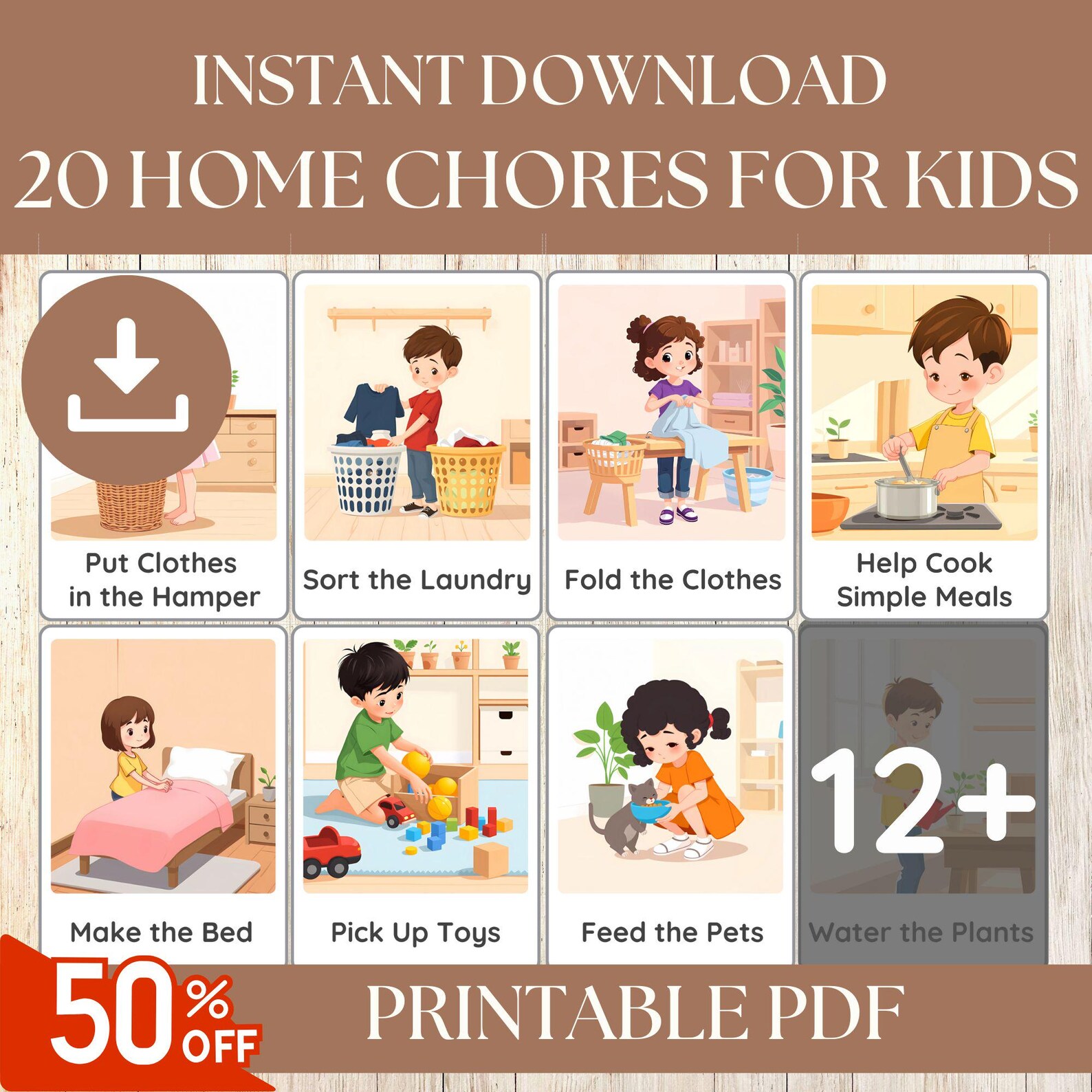 20 Chore Flashcards, Montessori Chore Chart, Chores for Kids, Kids ...