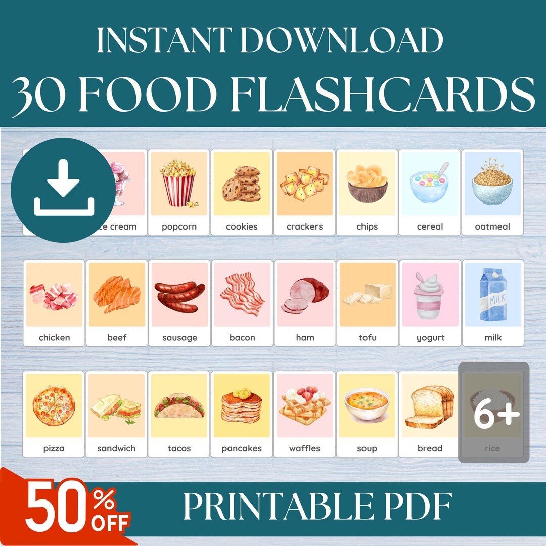 30 Most Common Food Vocabulary for Kids, Montessori-inspired Food ...