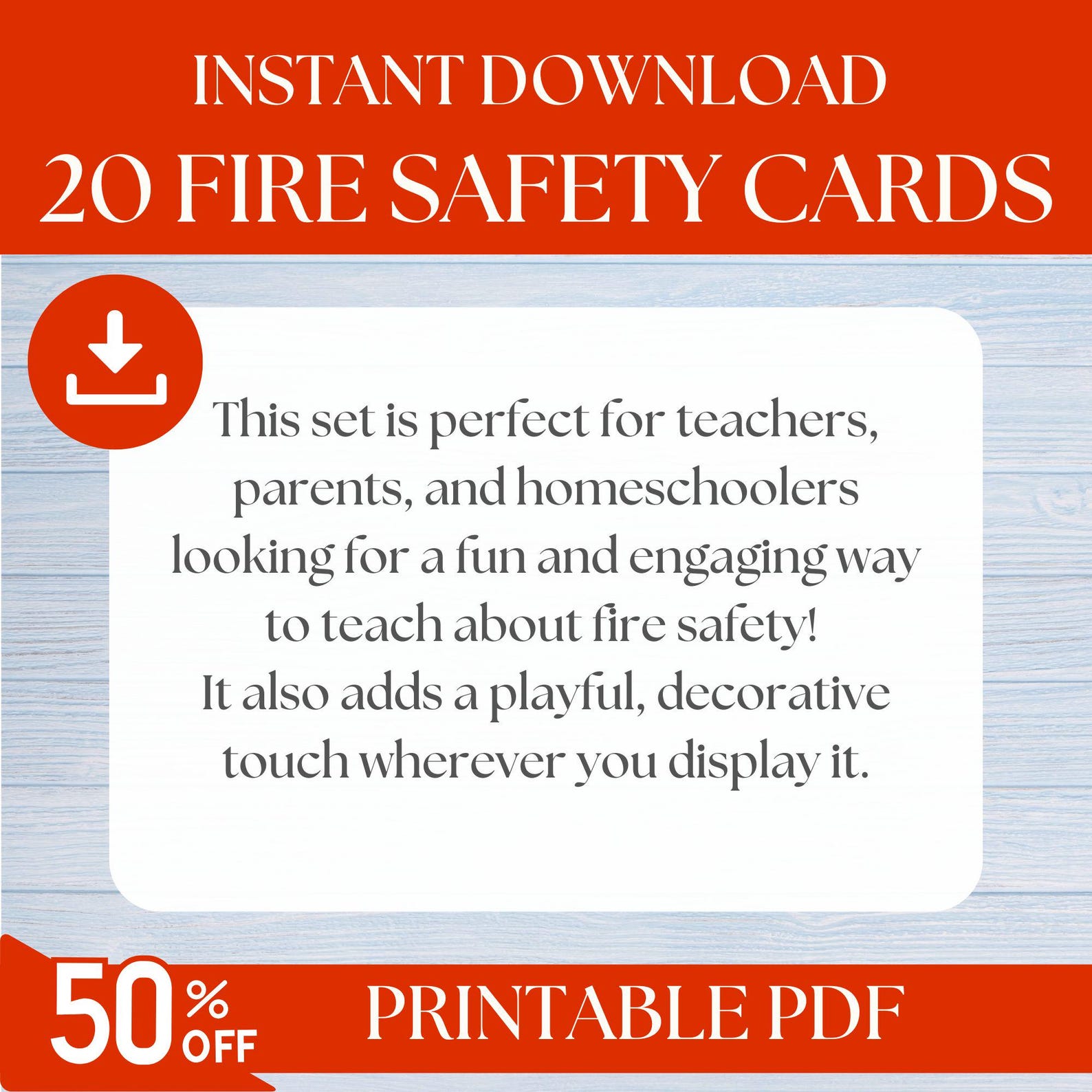 Watercolor Fire Safety Flashcards: Montessori Learning Cards (PDF ...
