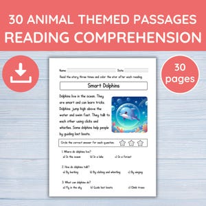 30 Printable Animal Reading Comprehension Worksheets With Short Stories ...