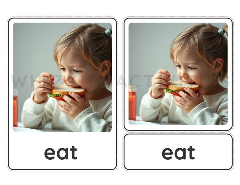 Action Verb Flashcards for ESL & Homeschool: Visual Learning (PDF ...