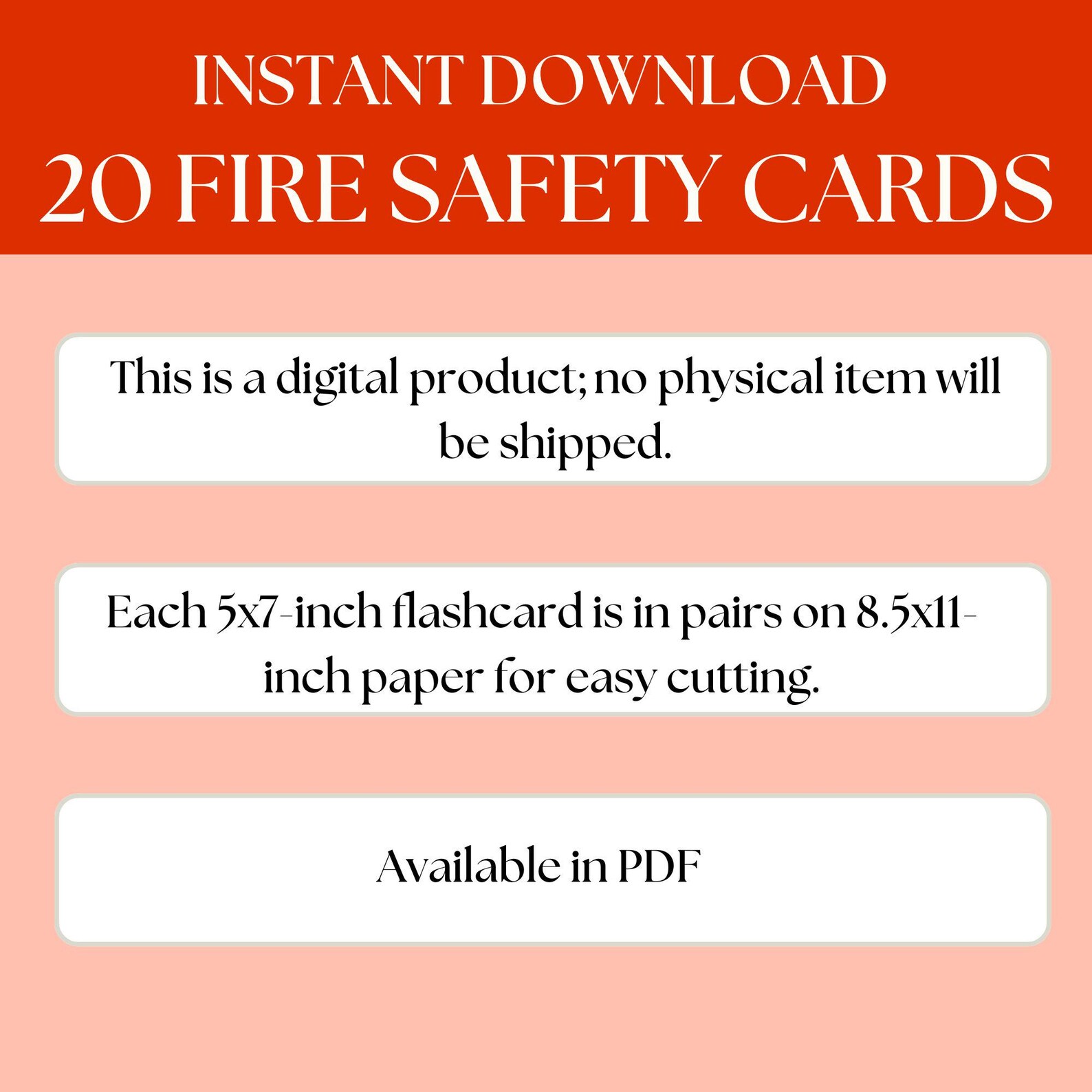 20 Fire Safety Flashcards for Kids, Watercolor Fire Safety Learning ...